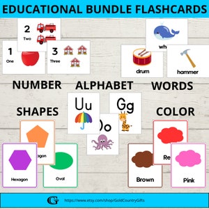 Printable Flashcard Bundle Preschool Educational Learning Materials ...