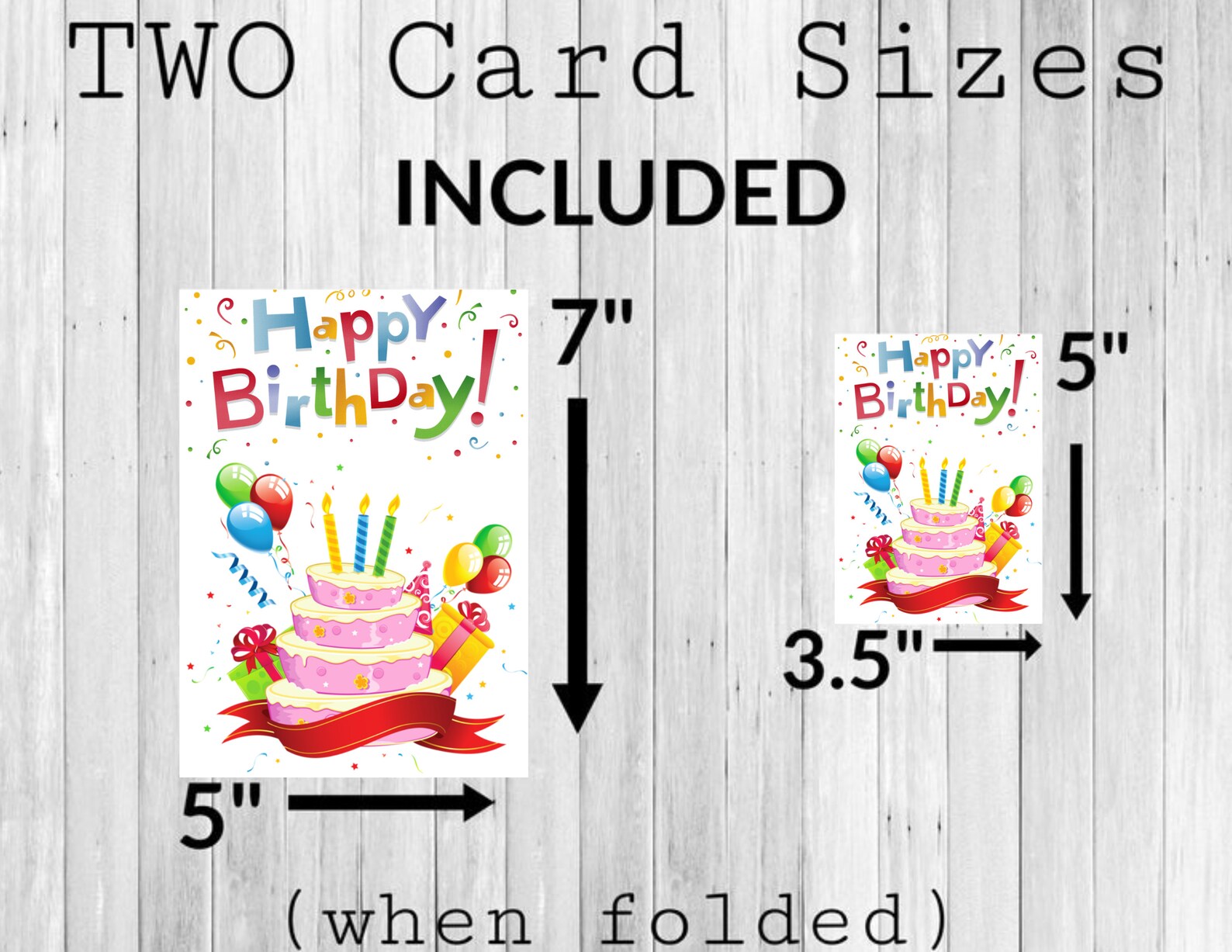 Birthday Card Printable 5 X 7 Birthday Card Digital Downloadable ...