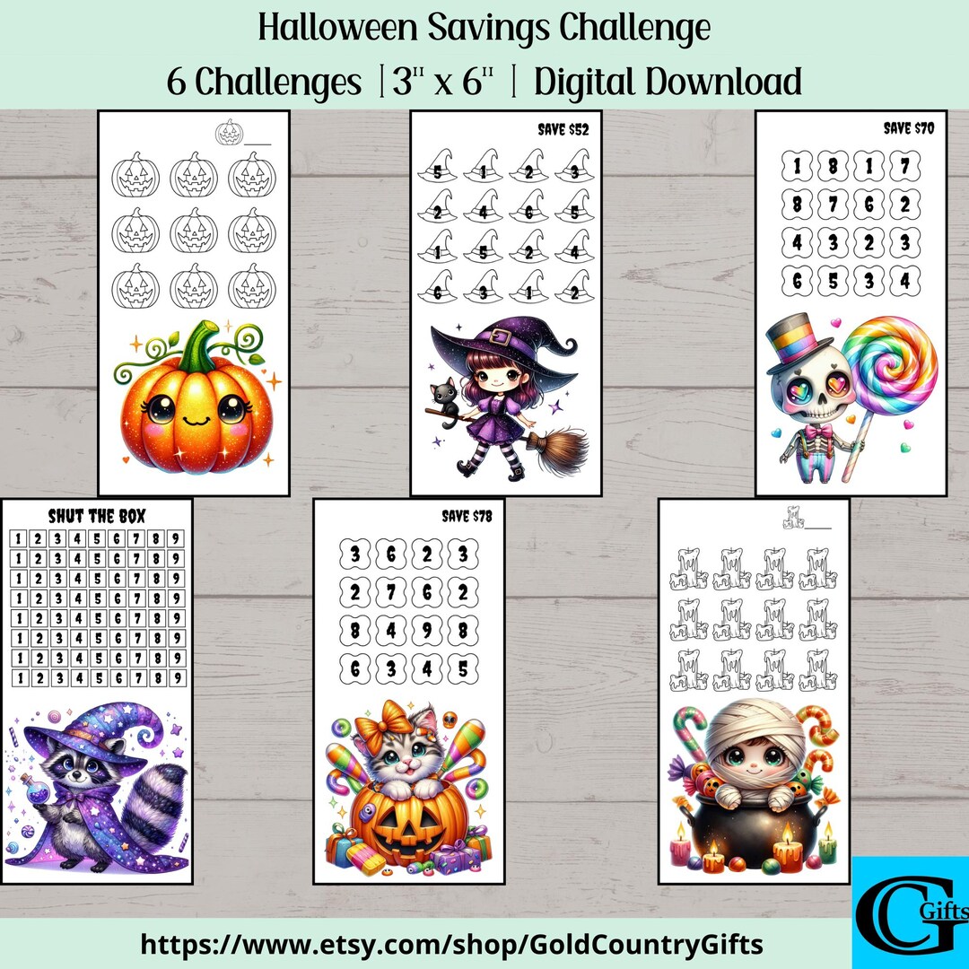 Halloween Savings Challenge Printable, Savings Tracker, Money Savings ...