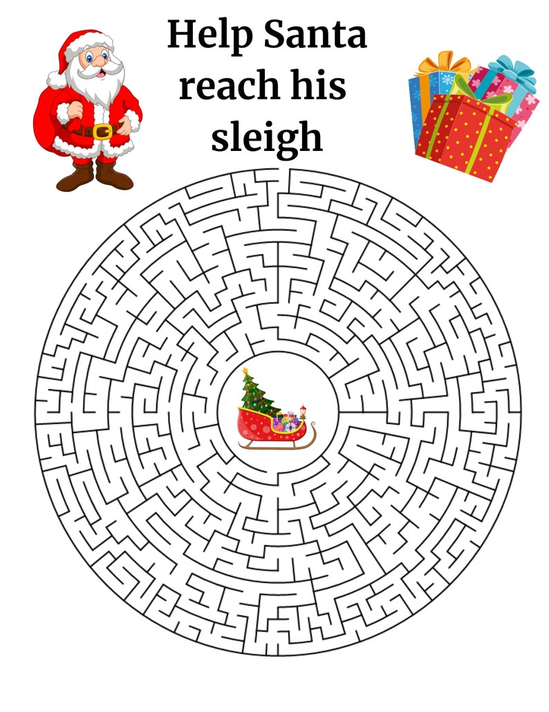 Printable Christmas Activity Sheets – Maze, Word Search, I Spy (digital ...
