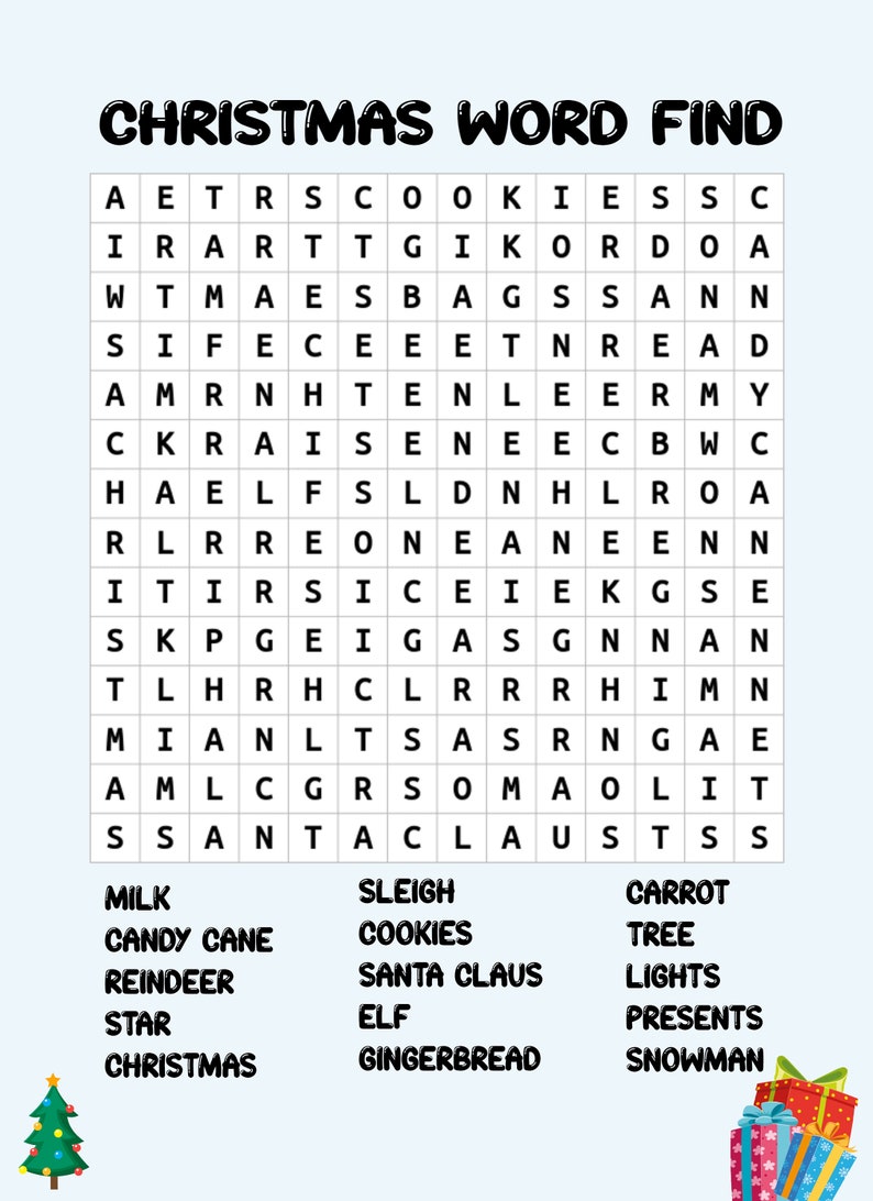 Printable Christmas Activity Sheets Word Search Maze I Spy Birthday ...