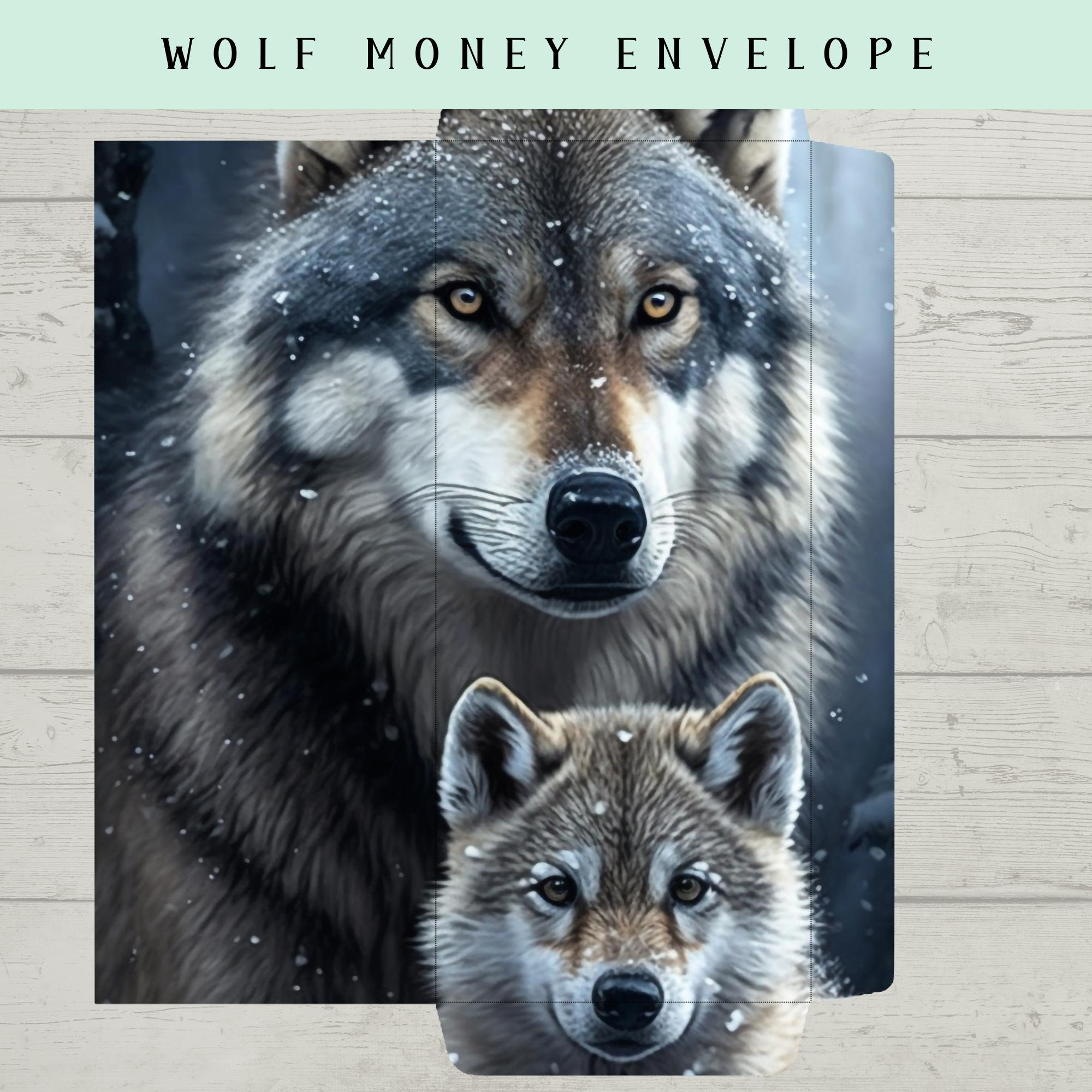 Wolf Savings Challenge and Cash Envelope, Savings Challenge Printable ...
