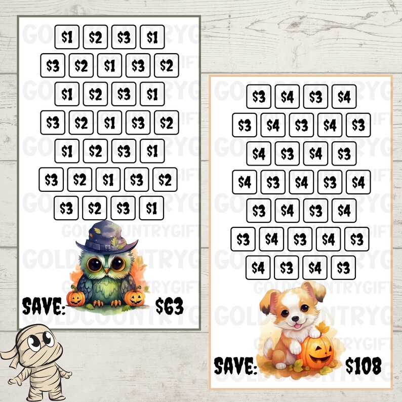 Printable Halloween Savings Challenge Bundle & Cash Envelope,october ...