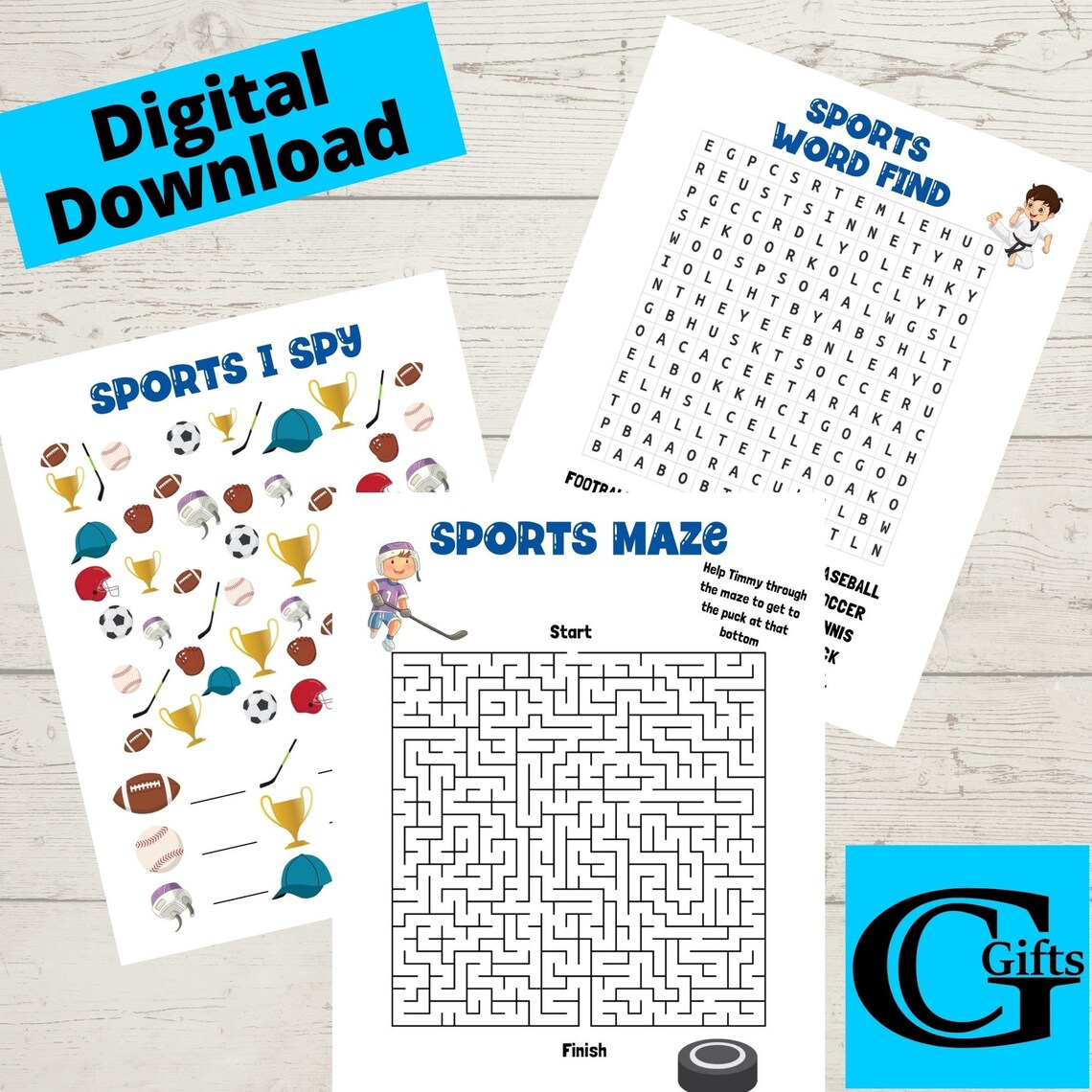 Sports Activity Set Printable Activities for Kids Sports - Etsy