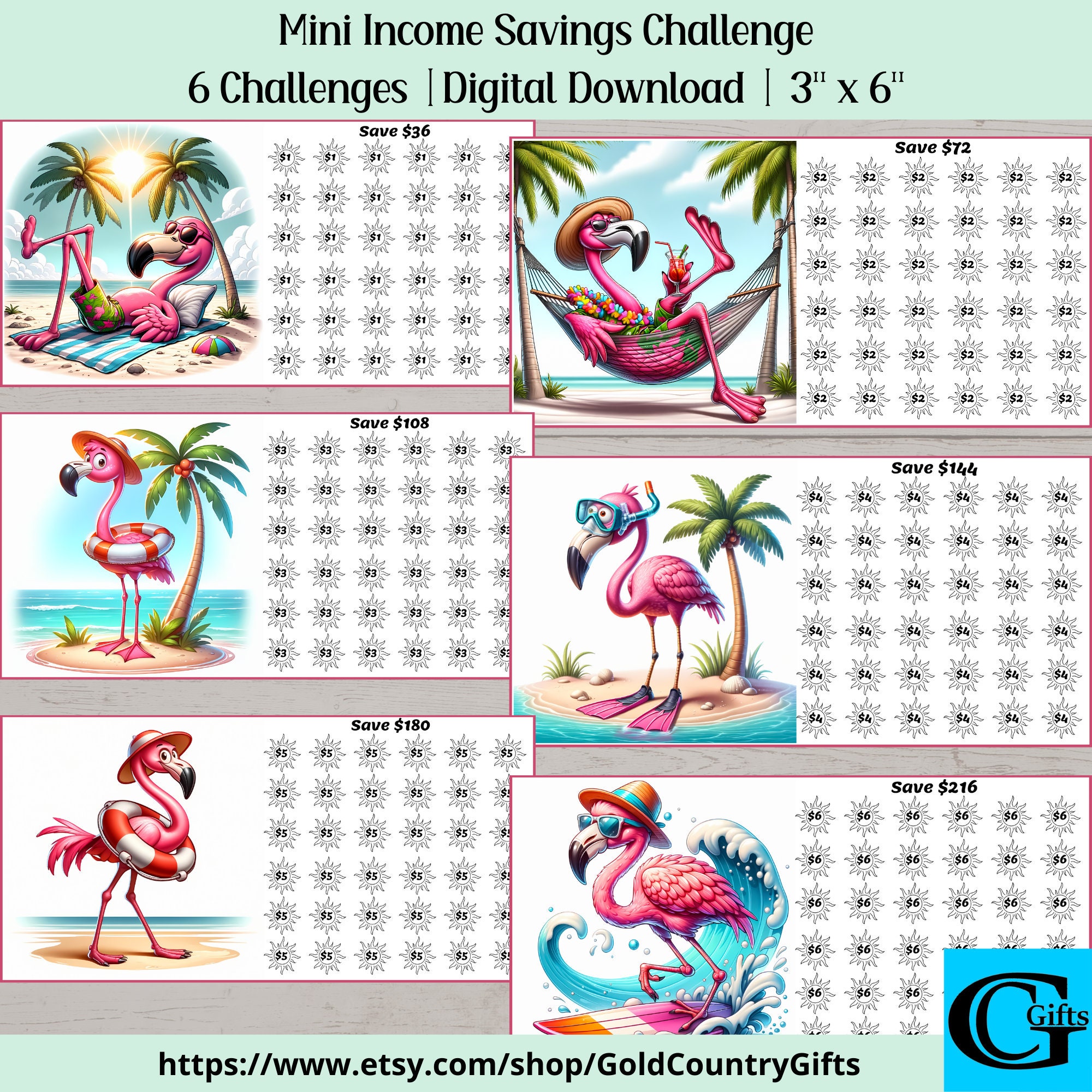 Mini Savings Challenge Printable, Savings Challenge, Cash Budget ...
