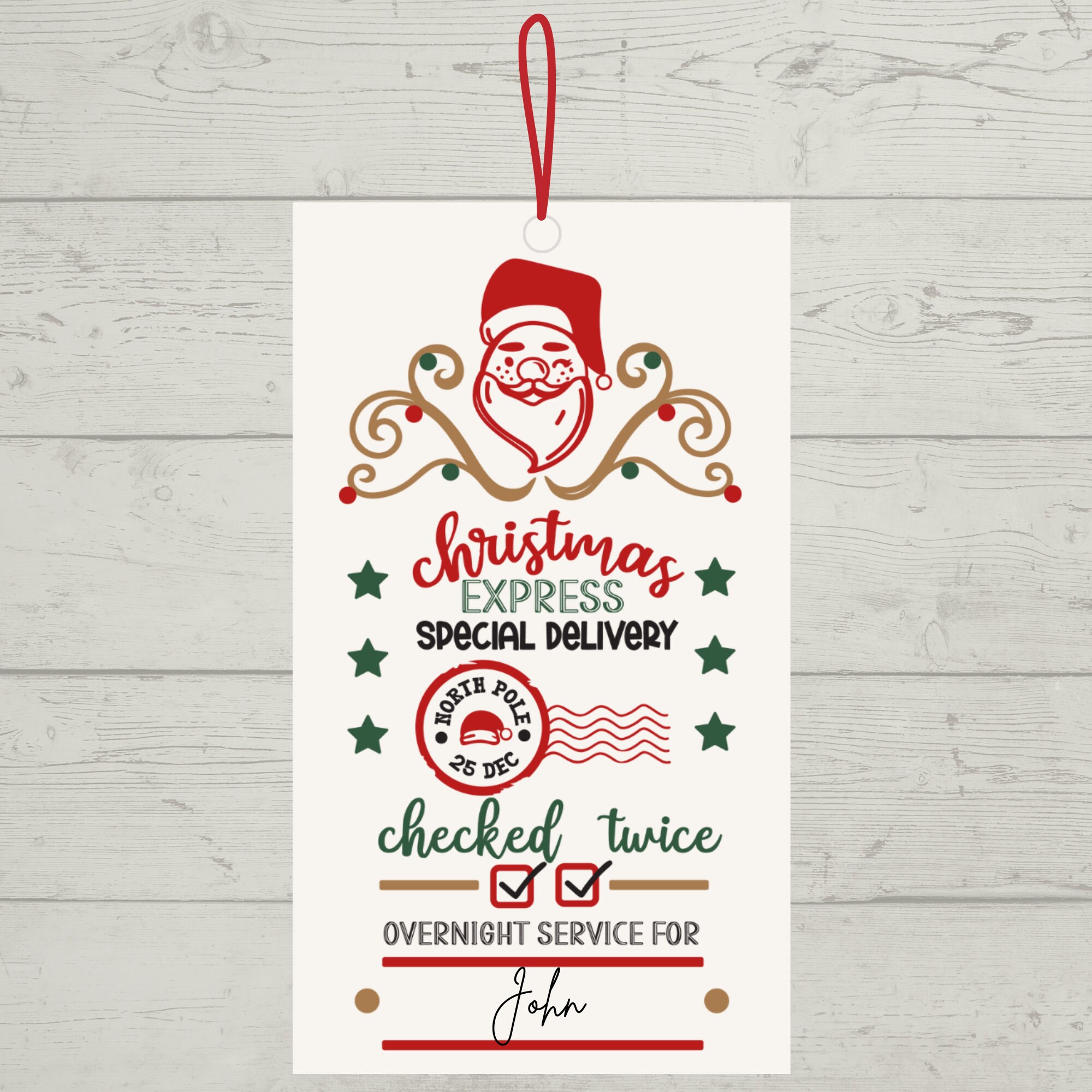 Christmas Express Printable Gift Tags, Instant Download, Personalized ...