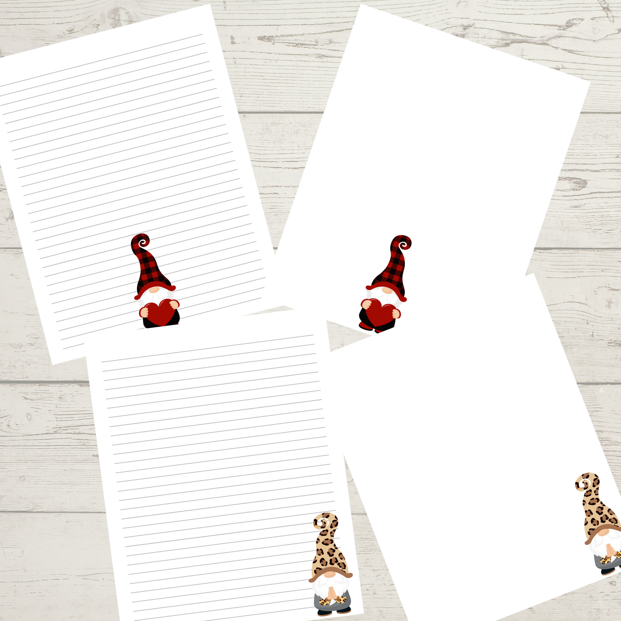 Gnome Stationery, Printable Gnome Stationery, Gnome Notepaper, 8.5 X 11 ...