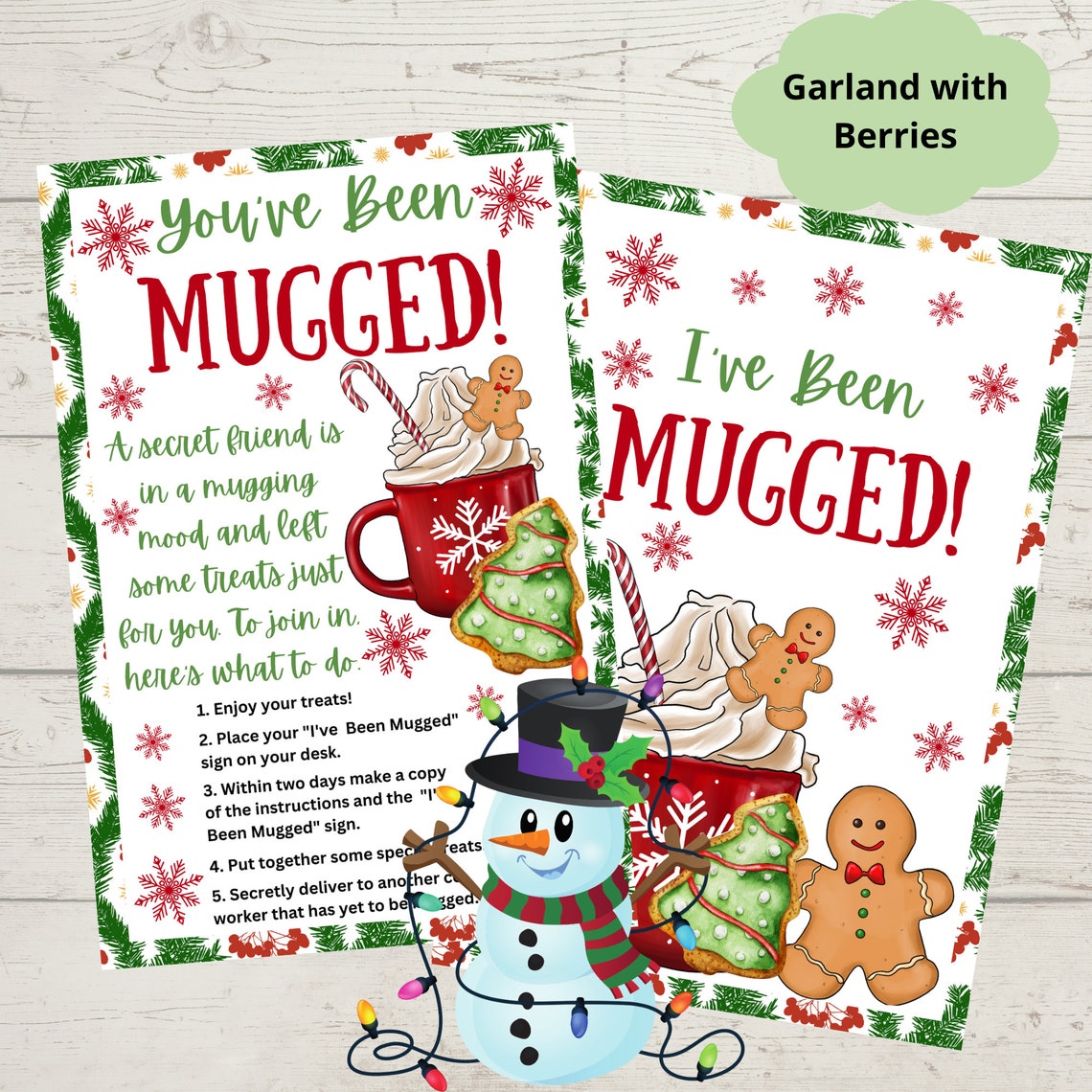 Youve Been Mugged Printable, Ive Been Mugged Coworker Game, Christmas ...