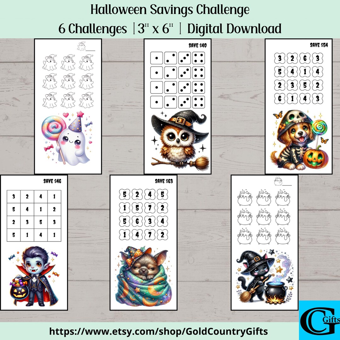 Halloween Savings Challenge Printable, Savings Tracker, Money Savings ...