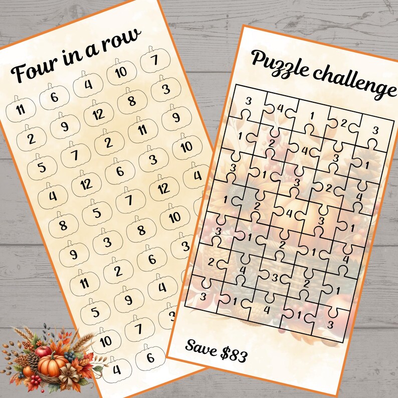 Fall Savings Challenge and Cash Envelope Printable, Savings Challenge ...