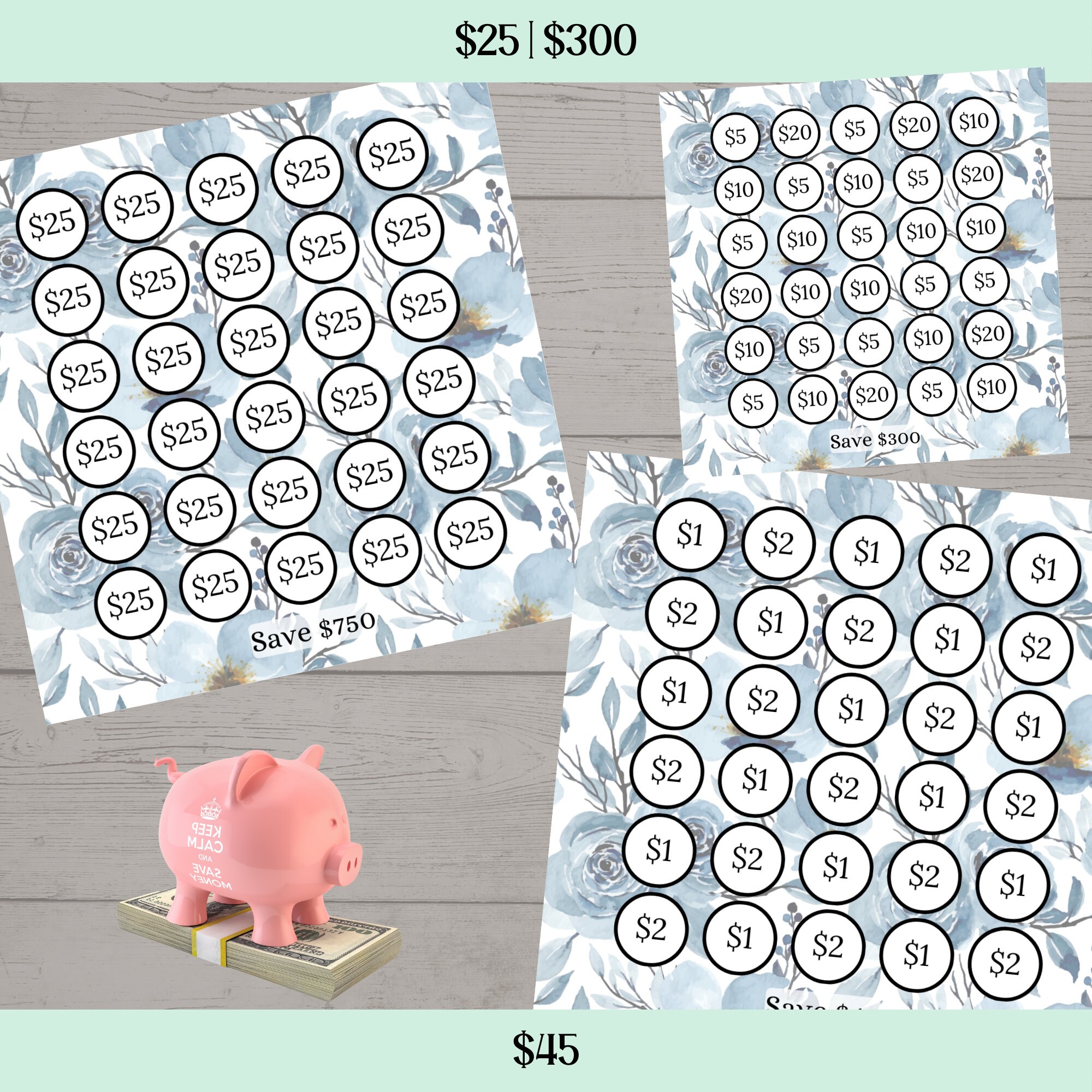 Mini Saving Challenge Set, Savings Challenge Printable, Savings Tracker ...