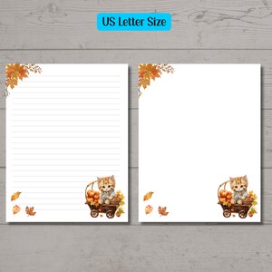 Printable Autumn Stationery Lined Paper, Printable Writing Paper With ...