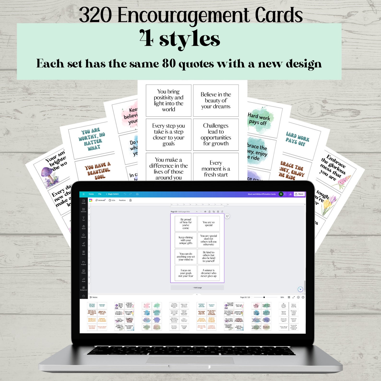 Printable Positive Affirmation Cards, Gratitude Cards, Notes of ...