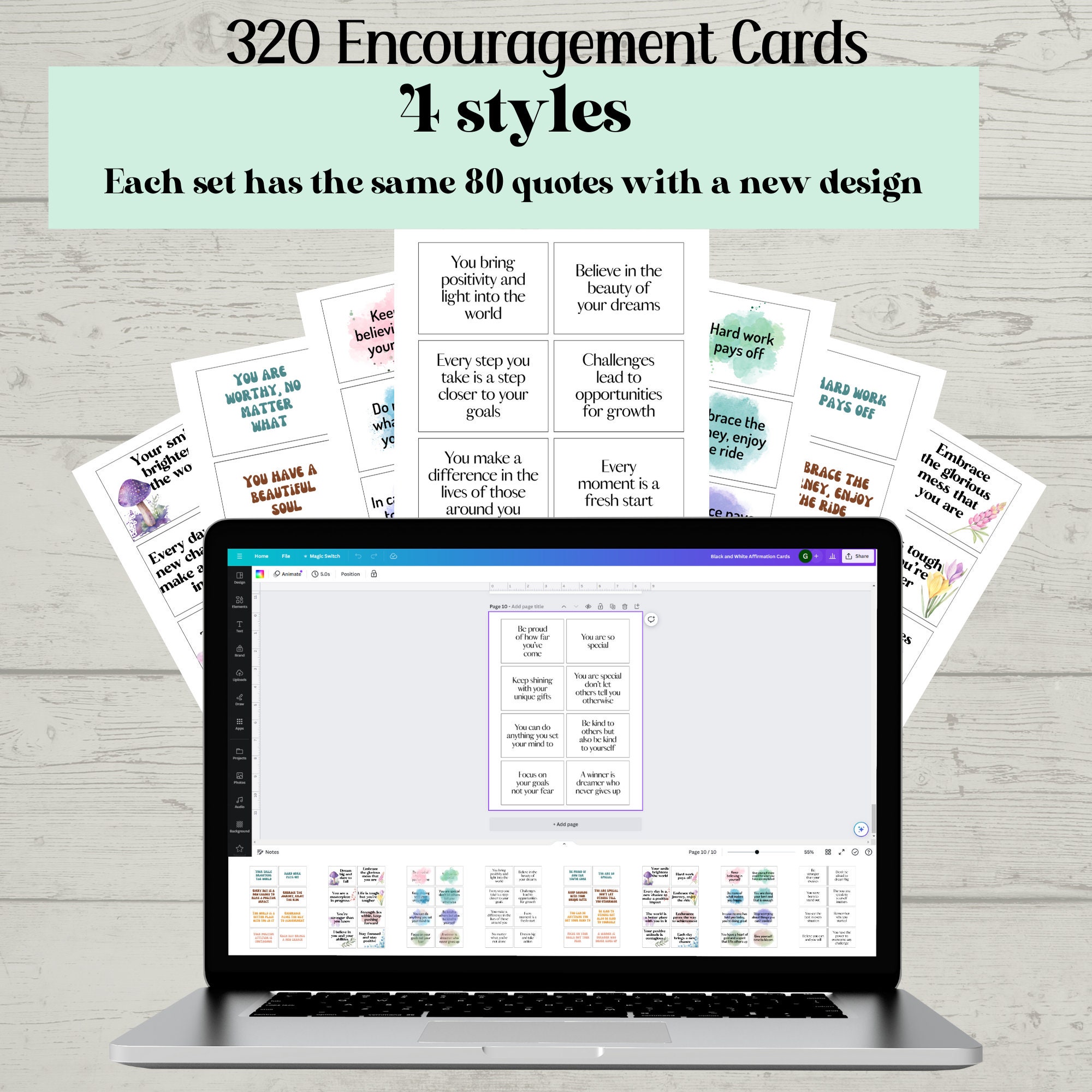 Printable Positive Affirmation Cards, Gratitude Cards, Notes of ...