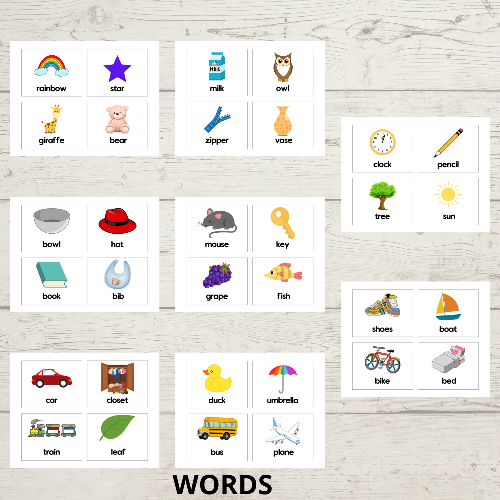 Printable Flashcard Bundle Preschool Educational Learning - Etsy