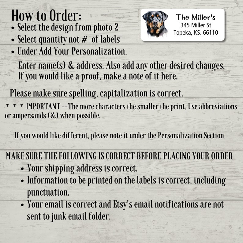 Dog Breed Return Address Labels, Custom Address Labels, Personalized ...