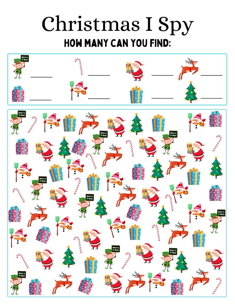 Printable Christmas Activity Sheets - Word Search - Maze - I Spy ...