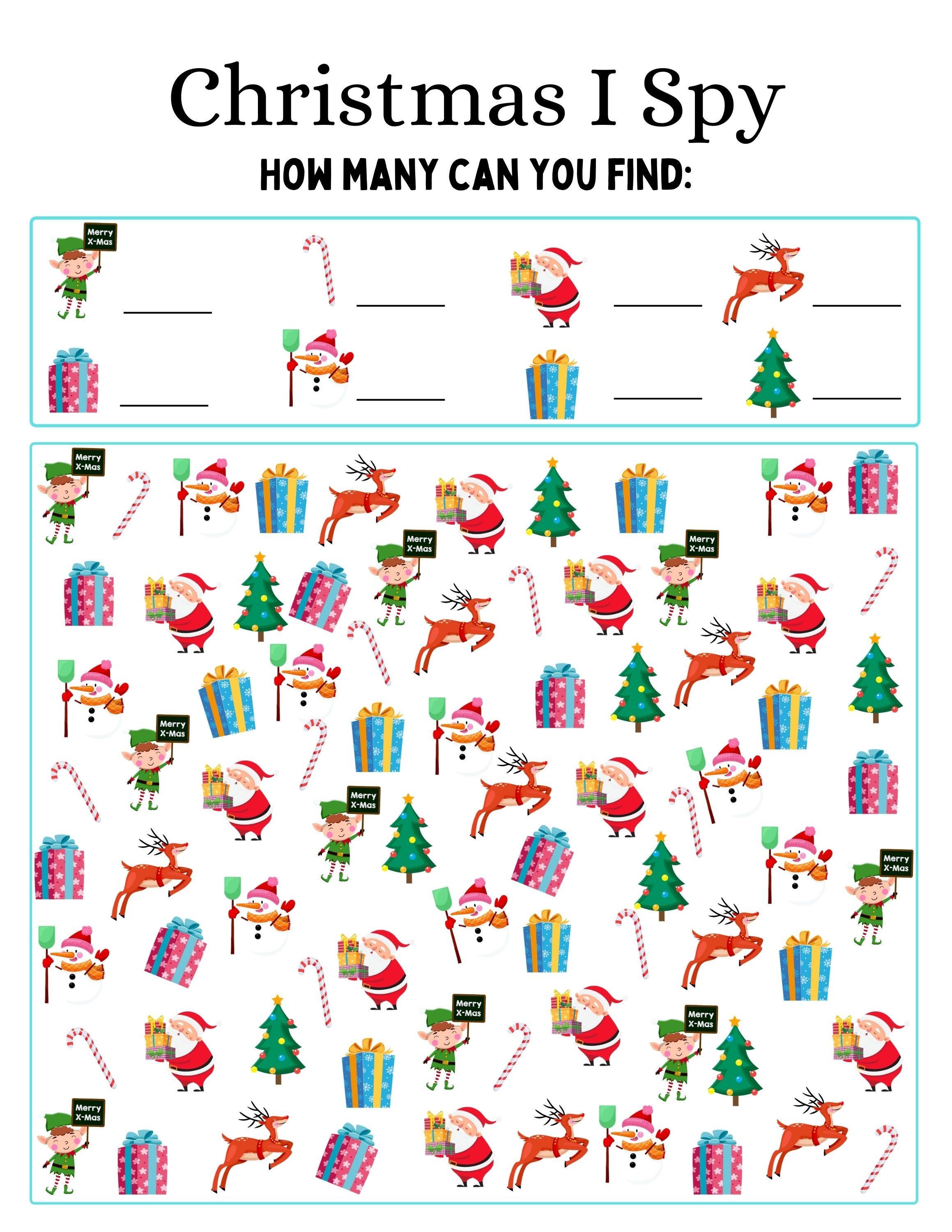 Printable Christmas Activity Sheets - Word Search - Maze - I Spy ...