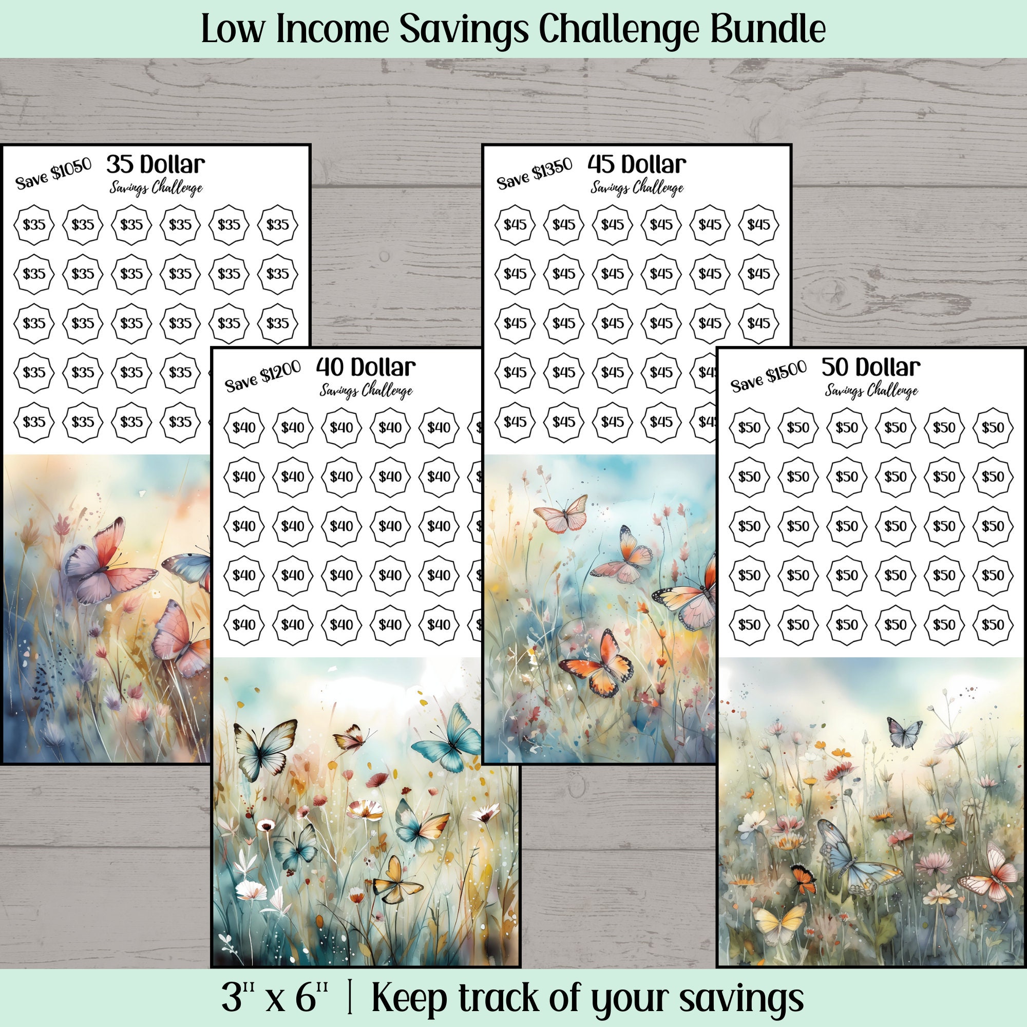 Low Income Savings Challenge Bundle, Monthly Savings Challenge Bundle ...