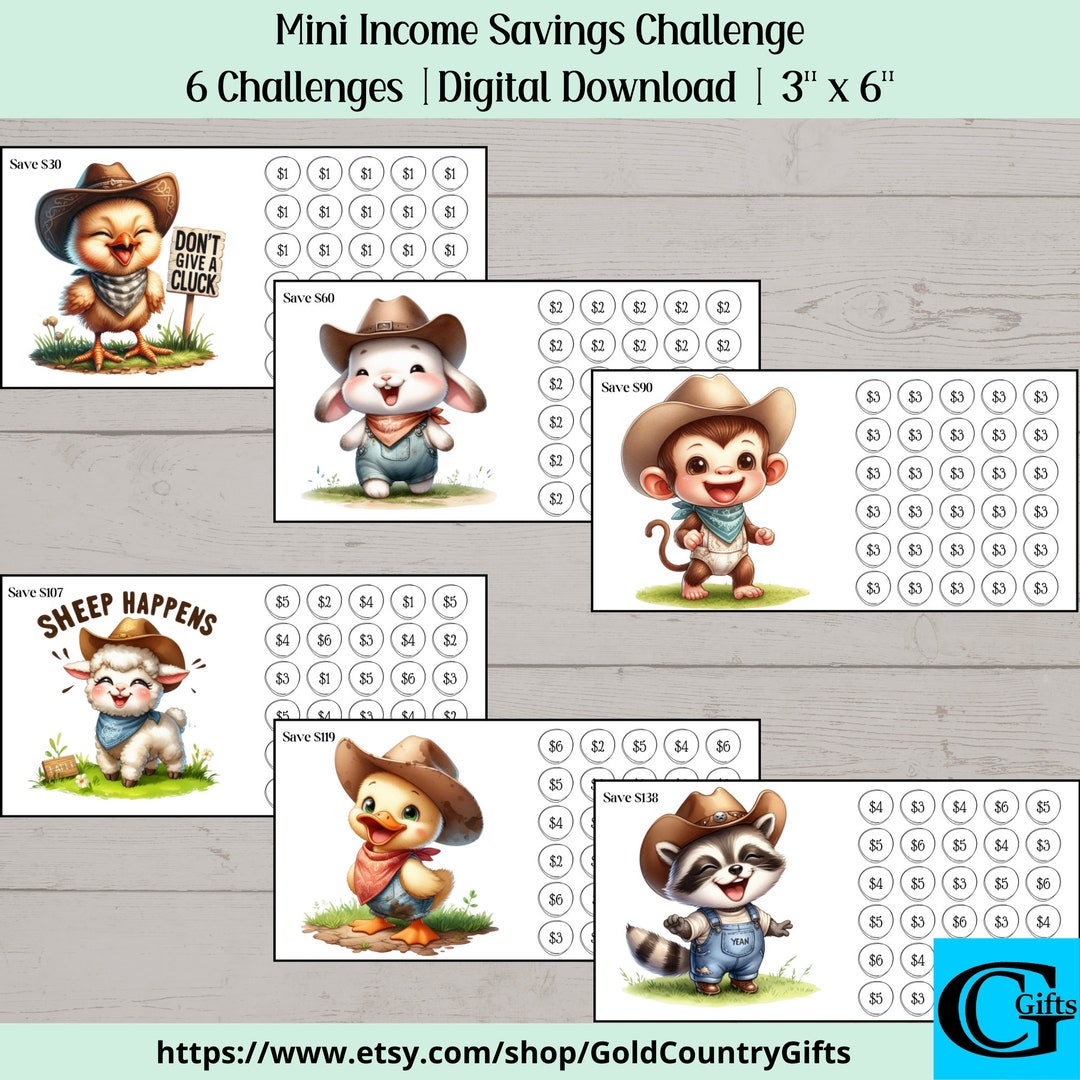 Mini Savings Challenge Printable, Savings Challenge, Cash Budget ...