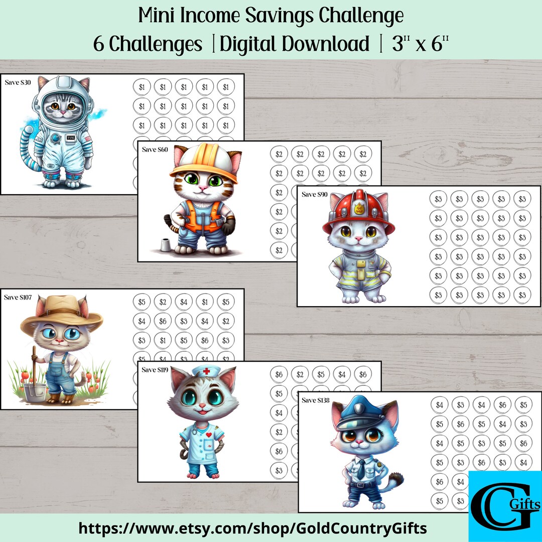 Mini Savings Challenge Printable, Savings Challenge, Cash Budget ...