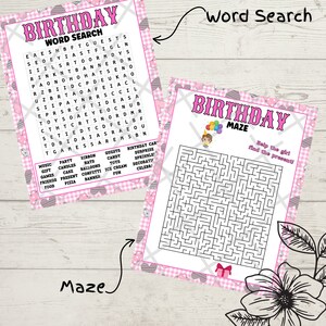 Birthday Party Games for Girl, Birthday Party Game Bundle, Birthday ...
