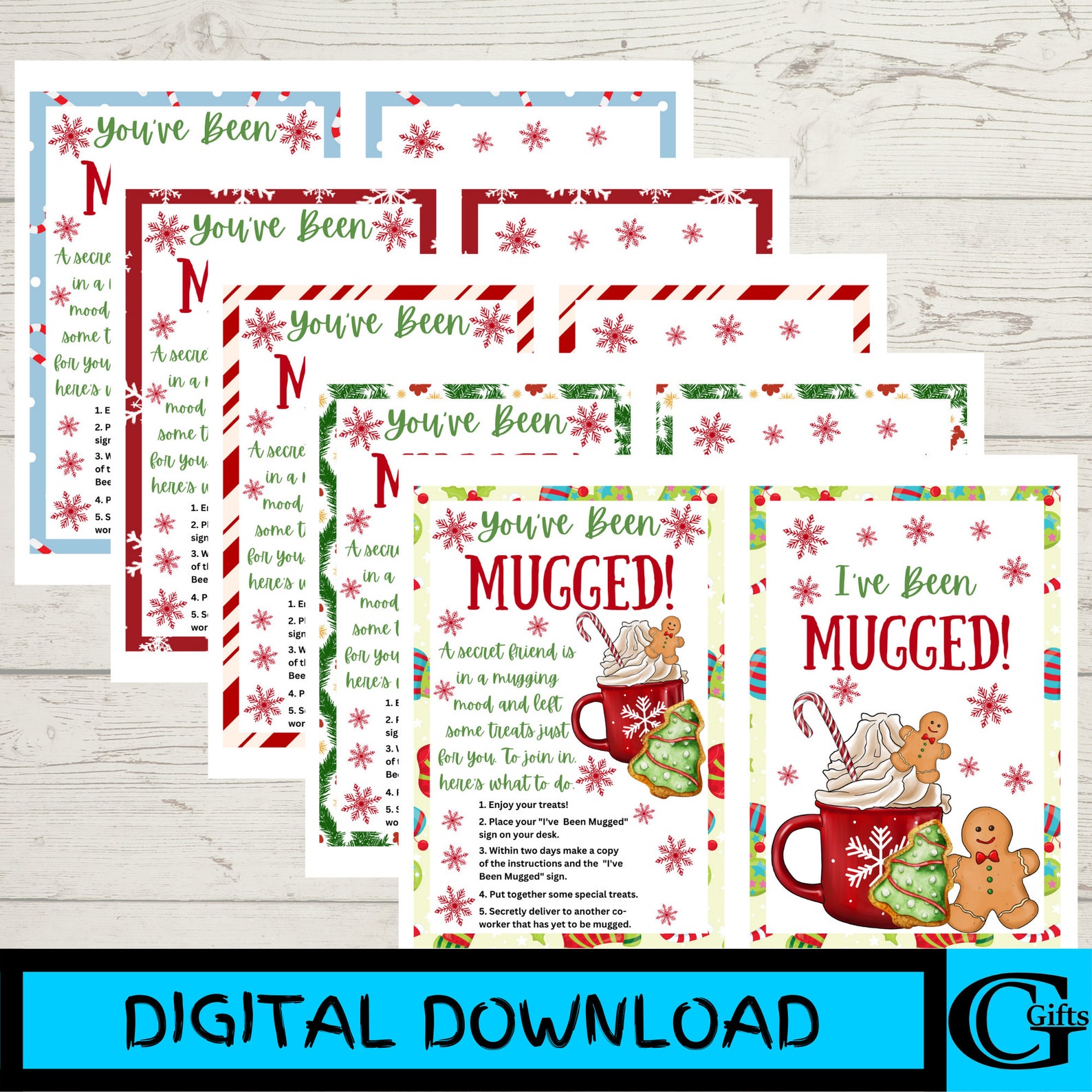 Youve Been Mugged Printable, Ive Been Mugged Coworker Game, Christmas ...