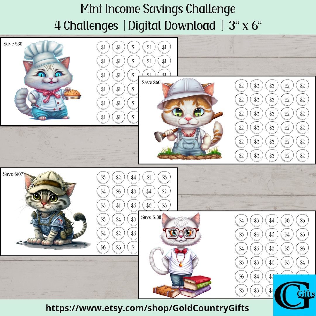 Mini Savings Challenge Printable, Savings Challenge, Cash Budget ...