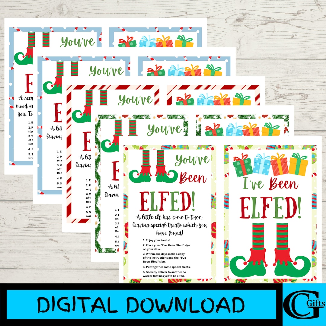 You’ve Been Elfed Printable, I’ve Been Elfed Coworker Game, Christmas ...