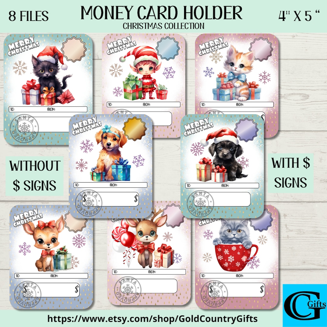 Christmas Money Card Holder, Printable Money Card, Lip Balm Pouch Money ...
