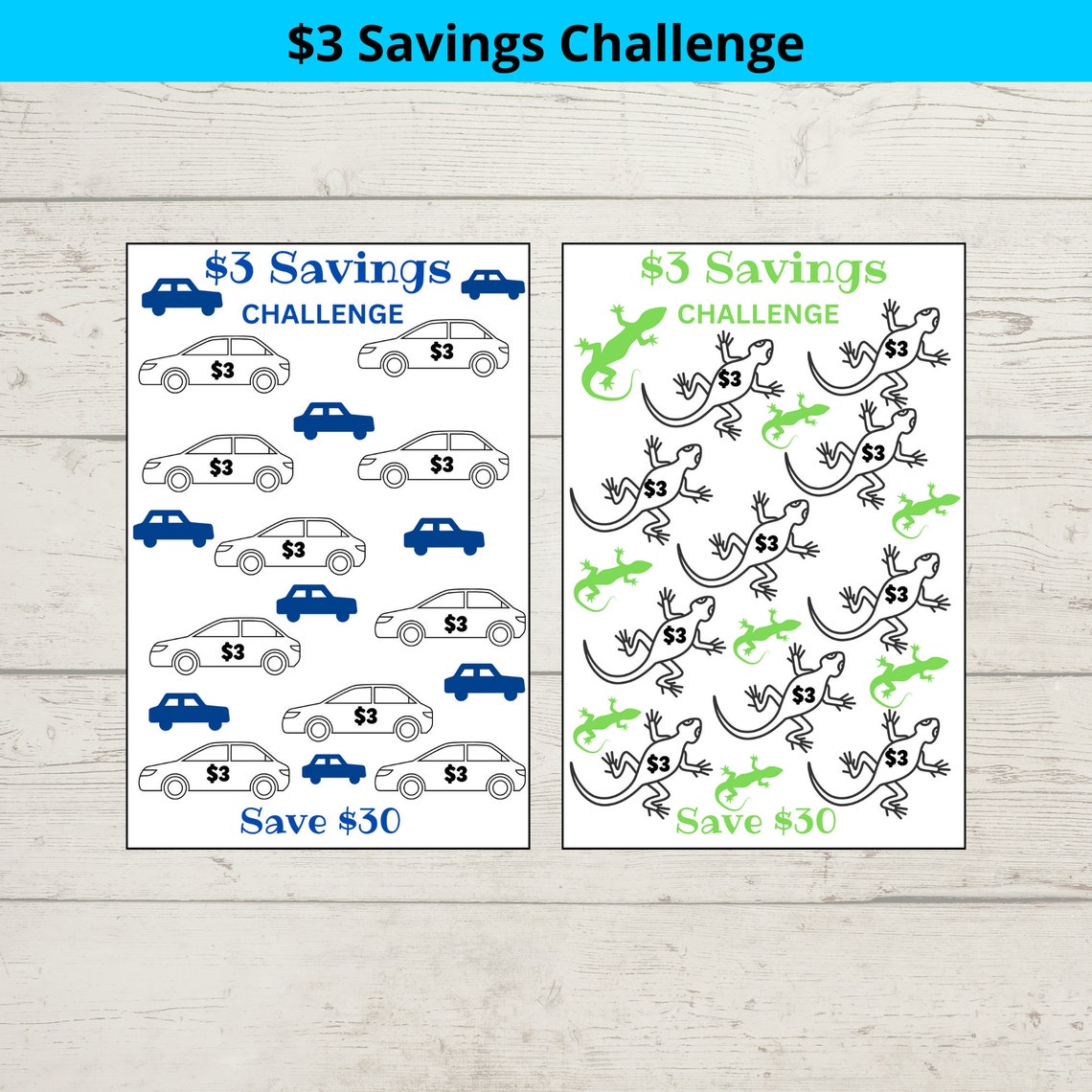 Kids Printable Savings Challenge Bundle, A6 Sized Savings Trackers ...