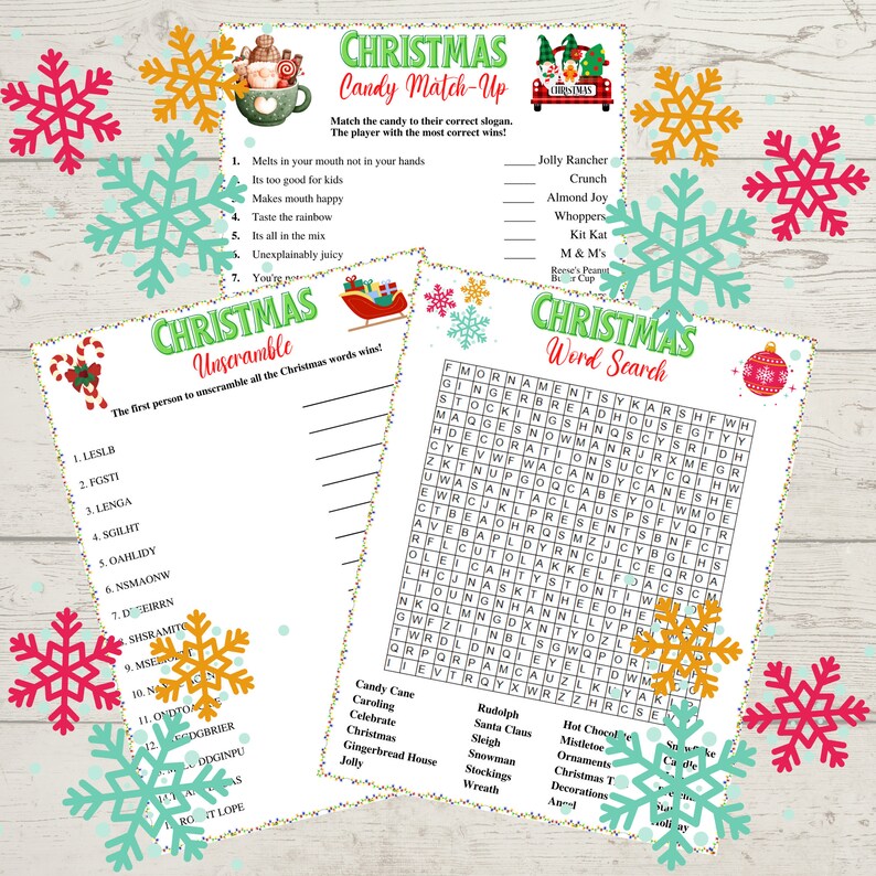 18 Printable Christmas Game Bundle, Christmas Party Games, Christmas ...