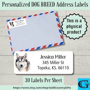 Dog Breed Return Address Labels, Custom Address Labels, Personalized ...