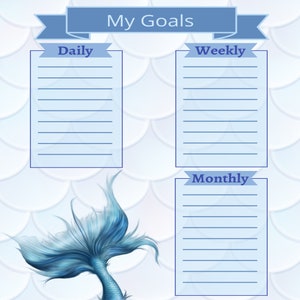 Mermaid Digital Planner - Planners for Girls - Mermaid Calendar ...