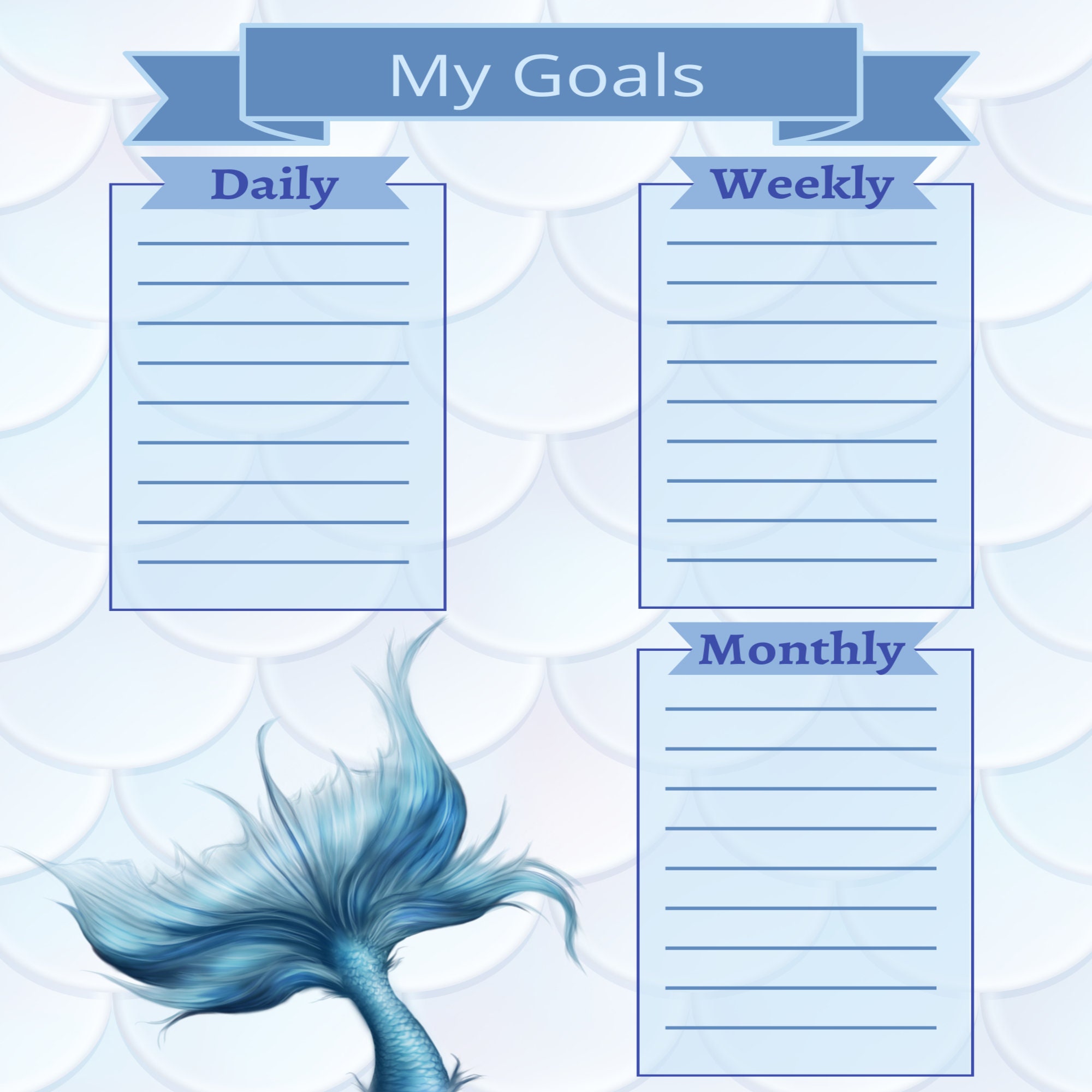Mermaid Digital Planner - Planners for Girls - Mermaid Calendar ...