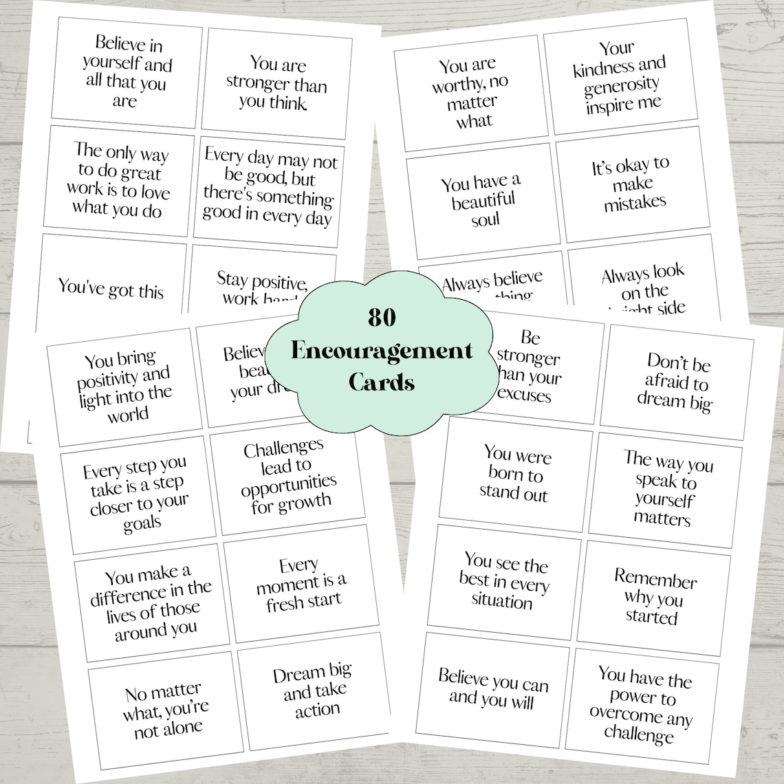 Printable Positive Affirmation Cards, Gratitude Cards, Notes of ...