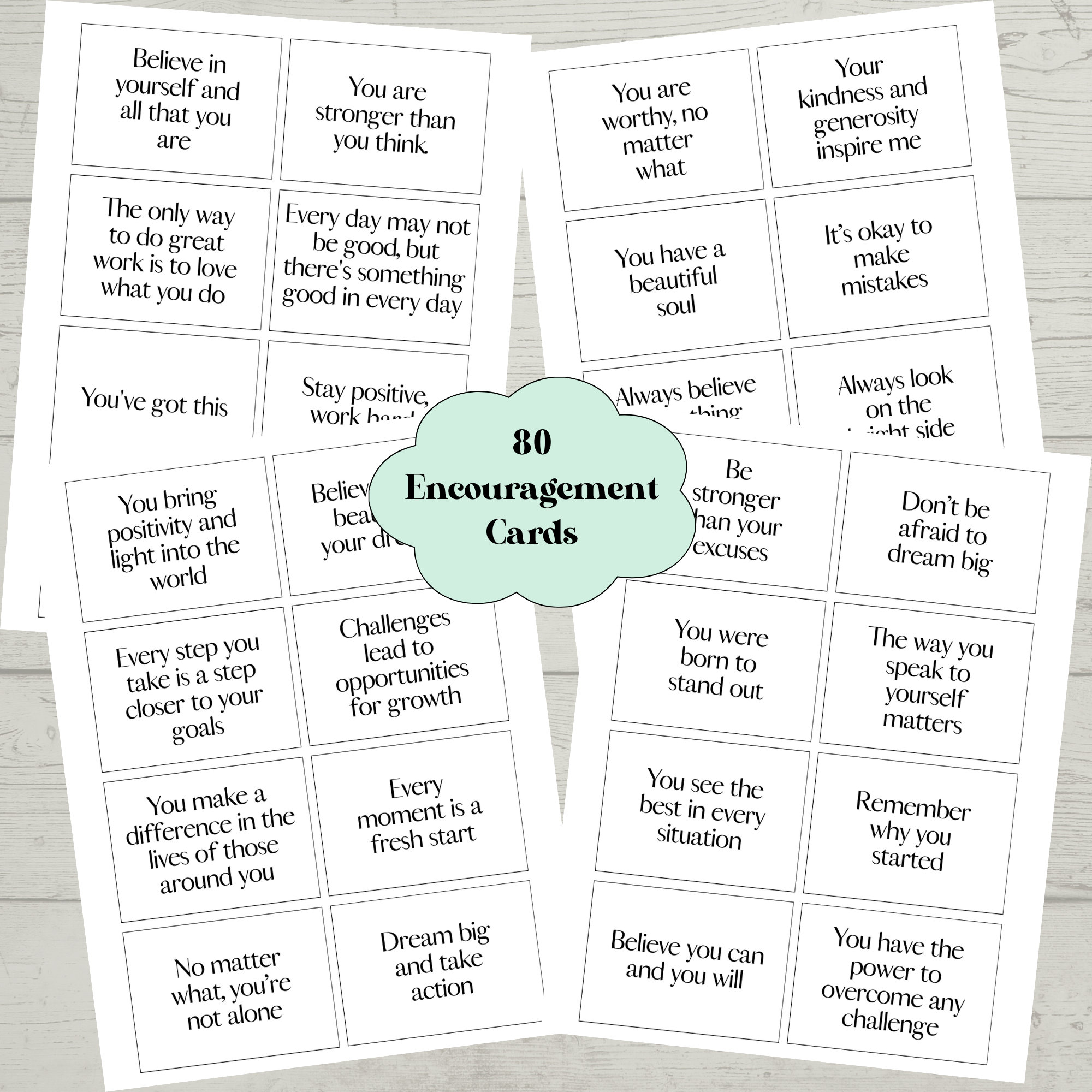 Printable Positive Affirmation Cards, Gratitude Cards, Notes of ...