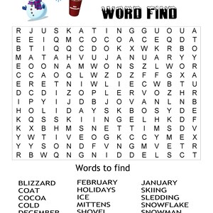 Printable Winter Kid Activity Sheets - Word Search - Maze - I Spy ...