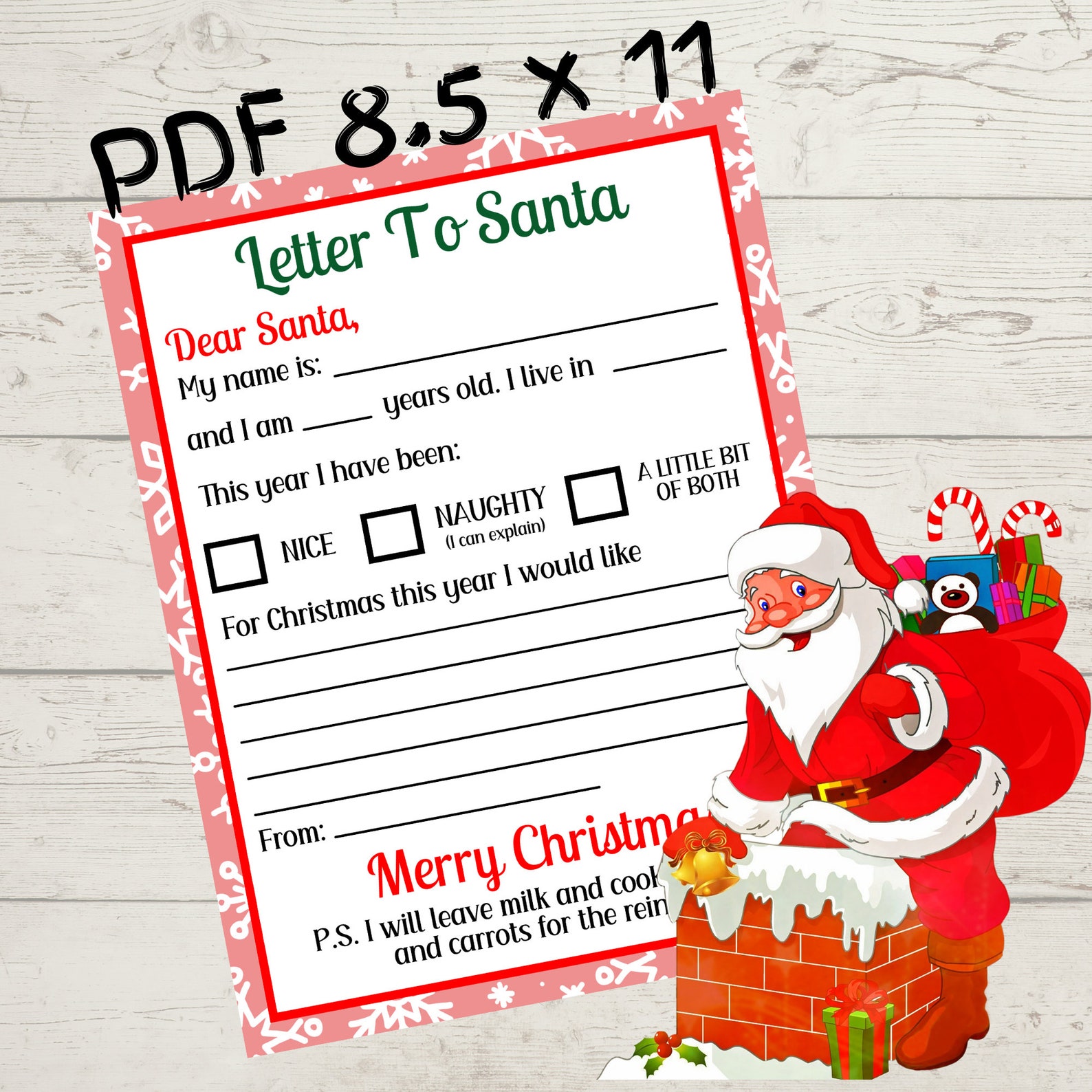 Printable Letter to Santa Kids Letter to Santa Santa Letter - Etsy