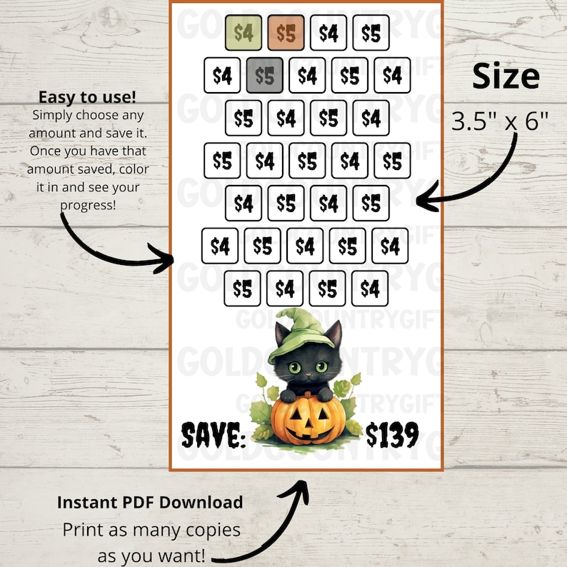 Printable Halloween Savings Challenge Bundle & Cash Envelope,october ...