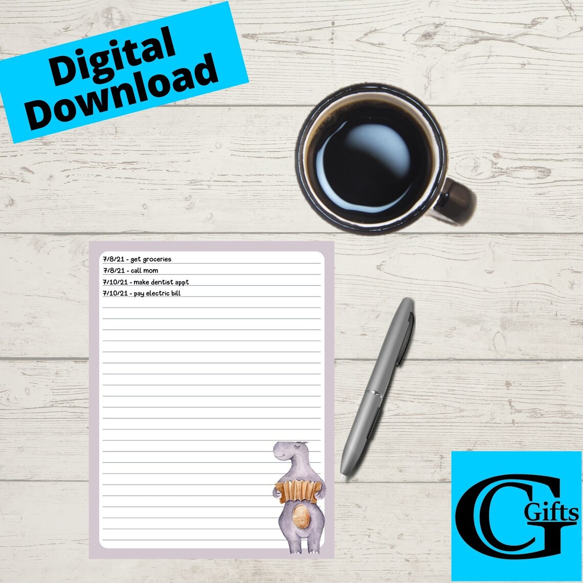 Watercolor Hippo Printable Writing Paper, Lined Paper, Hippo Stationery ...