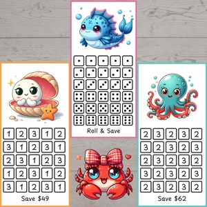 Low Income Cute Sea Creatures Savings Challenge Printable, Savings ...