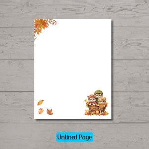 Printable Autumn Stationery Lined Paper, Printable Writing Paper With ...