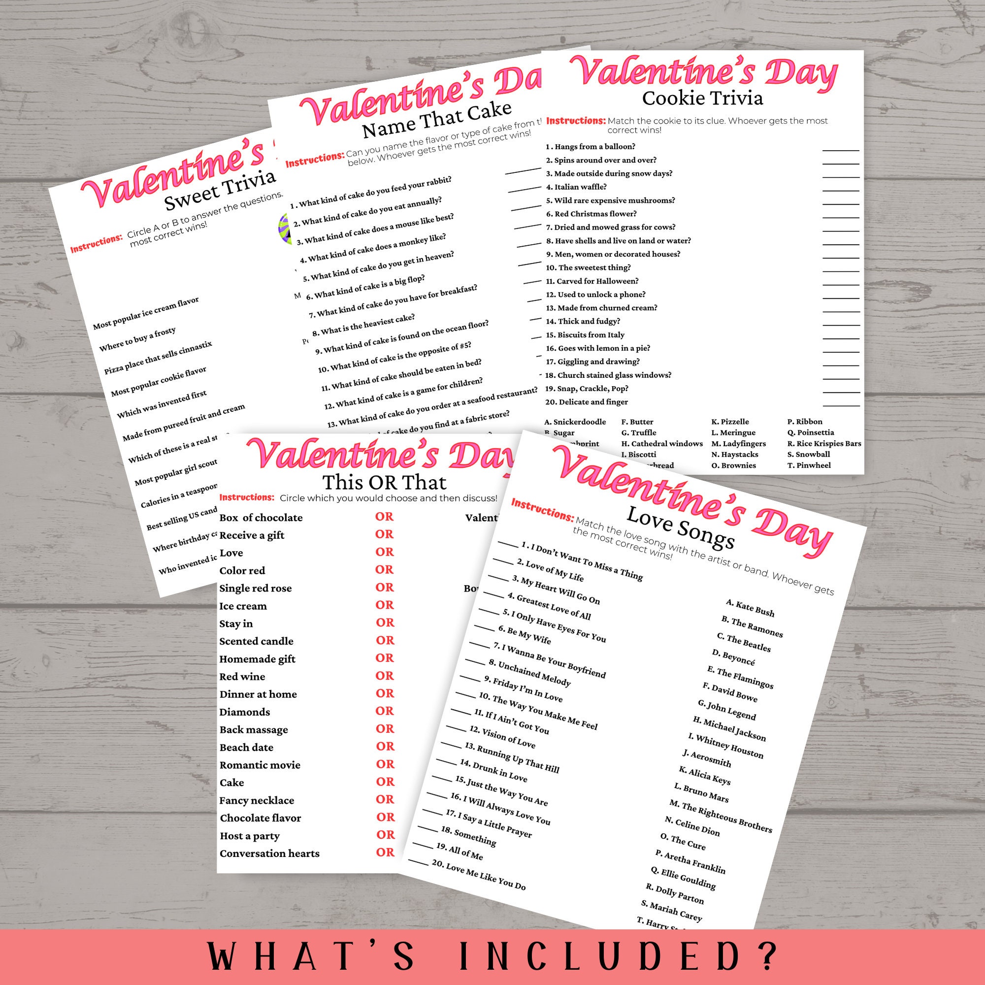 Valentine's Day Printable Games, Valentine's Game Bundle, Valentine's ...