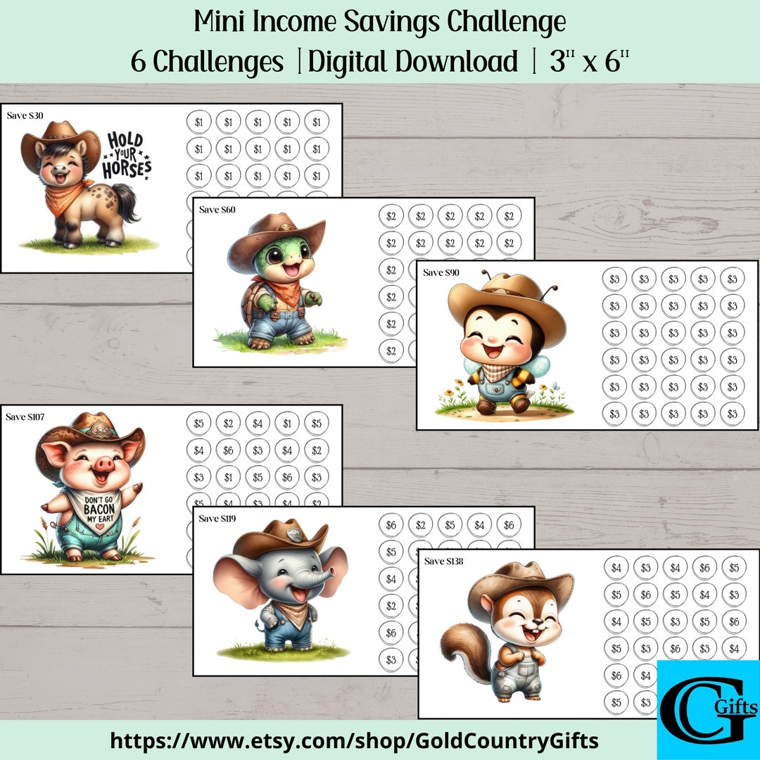 Mini Savings Challenge Printable, Savings Challenge, Cash Budget ...