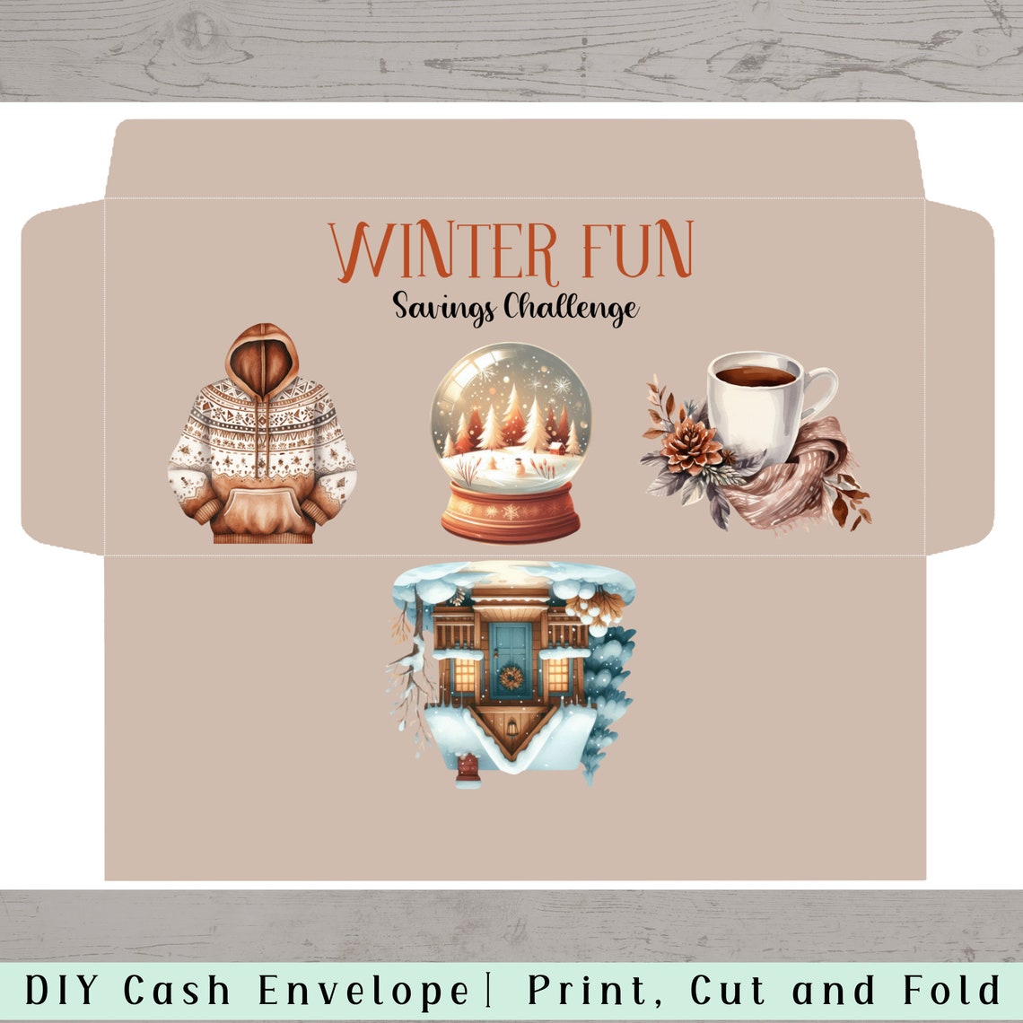 Winter Fun Savings Challenge Printable, Money Saving Challenge, Cash ...