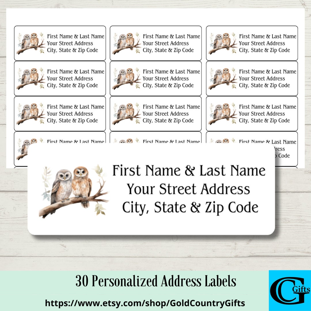 Personalized Address Labels, Owls Return Address Labels, Custom Address ...