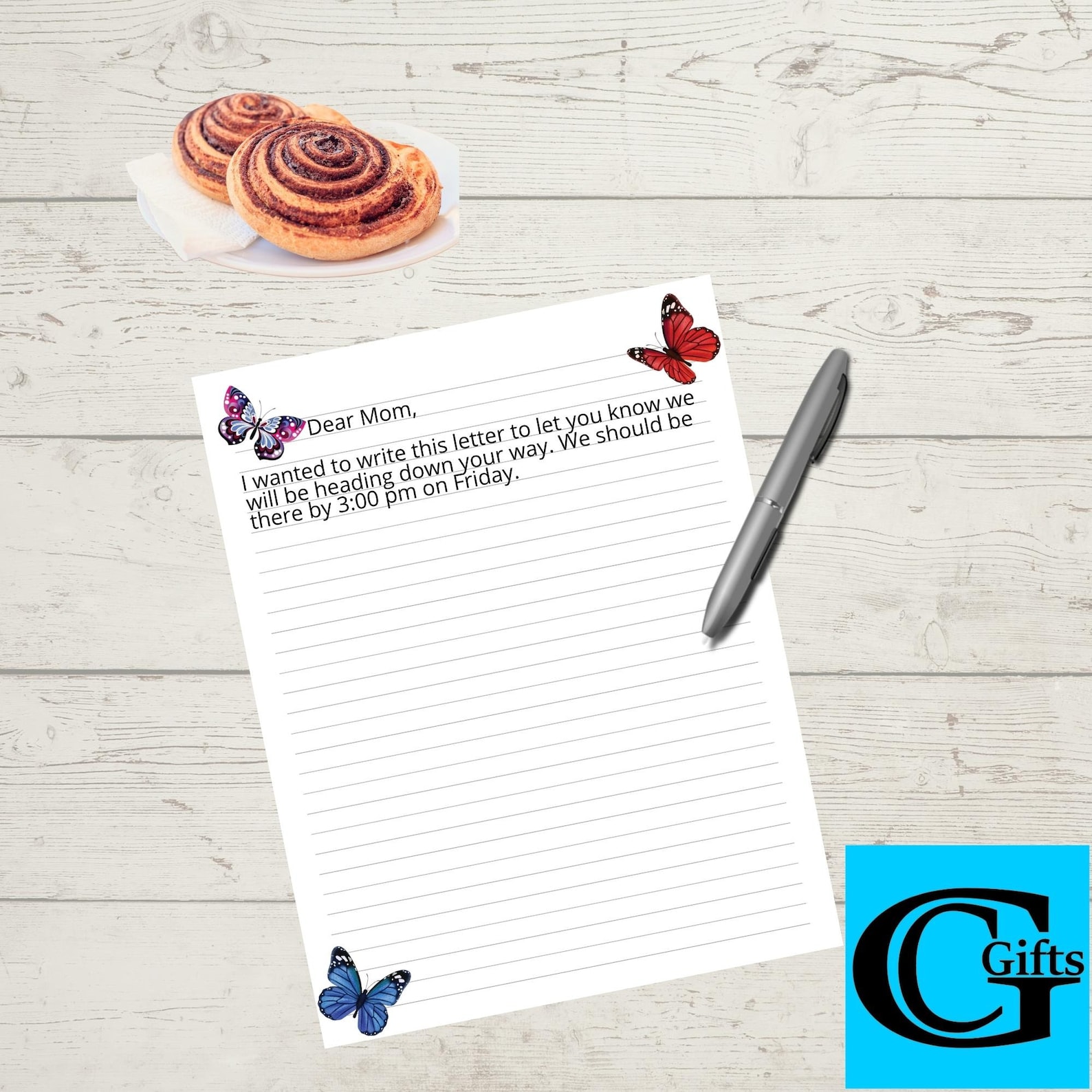 Butterfly Printable Stationery, Printable Writing Paper, Printable ...