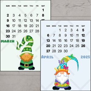 Monthly Blank Calendar, 2025 Printable Monthly Calendar, Desk Calendar ...