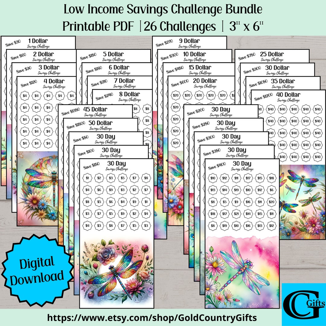 Low Income Savings Challenge Bundle, Monthly Savings Challenge Bundle ...
